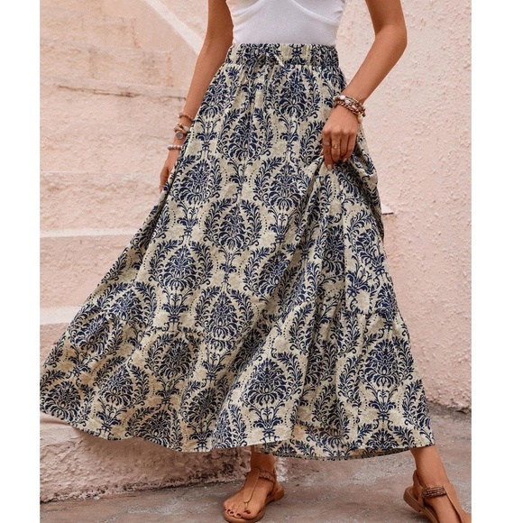 Bellanblue Skirts 4 Boho Tribal Floral Print Maxi Skirt Poshmark